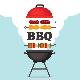'Bbq Party Background with Grill and Fire. Barbecue Poster. Flat Style ...