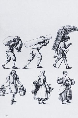 'Man Carrying Heavy Load over Shoulder' Giclee Print | Art.com