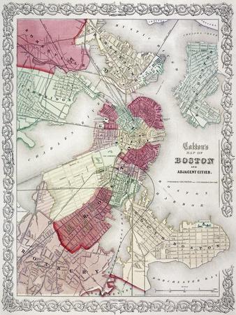 'Map: Boston, 1865' Giclee Print - G. W. Colton | Art.com