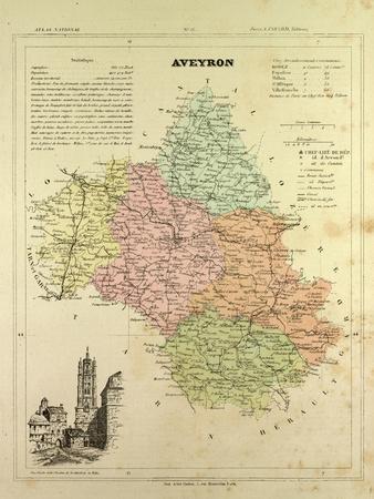 Map of Aveyron France Giclee Print | Art.com