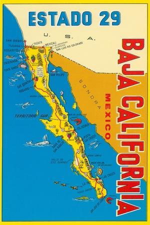 Printable Map Of Baja California Baja California State Map, Mexico"