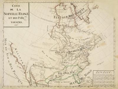 Map of Canada, New France and Neighboring Countries, 1696 Giclee Print ...
