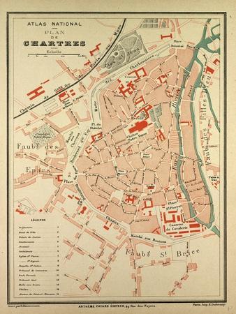 'Map of Chartres France' Giclee Print | Art.com