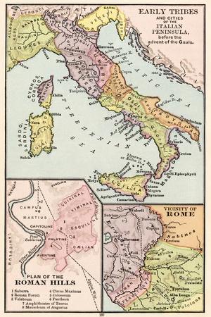 Map of Early Tribes in Italy and the Vicinity of Rome in the Time of ...