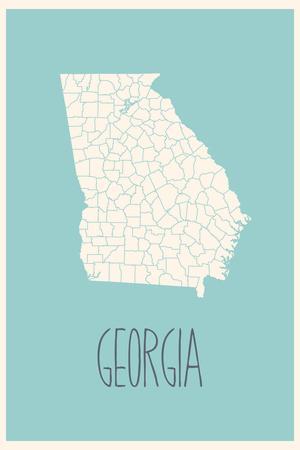'Map of Georgia' Art Print | Art.com