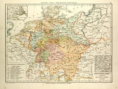 'Map of Germany 1815 - 1866' Giclee Print | Art.com