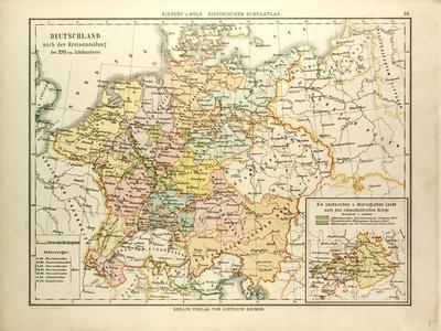 Map of Germany in the 16th Century Giclee Print | Art.com