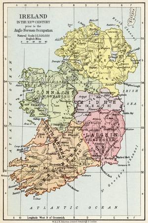 'Map of Ireland in the 12th Century Prior to the Anglo-Norman ...