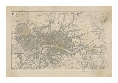 Map of London, 1815 Premium Giclee Print by The Vintage Collection ...