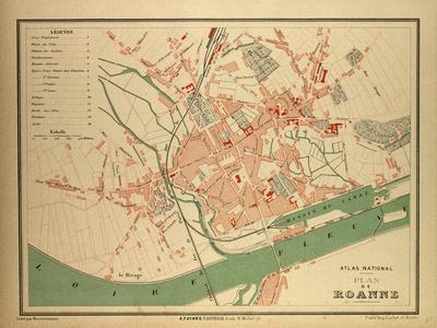 'Map of Roanne France' Giclee Print | Art.com