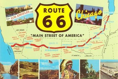 'Map of Route 66' Art Print | Art.com