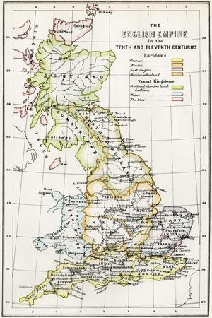 Map of the British Empire in the 10Th and 11Th Centuries Showing the ...