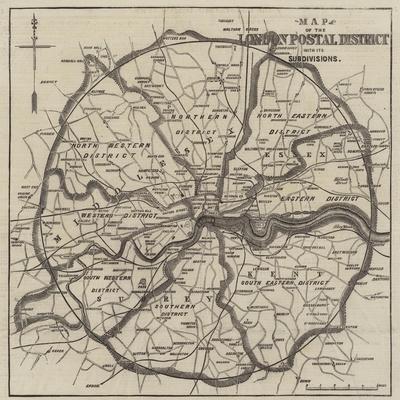 'Map of the London Postal Districts' Giclee Print | Art.com