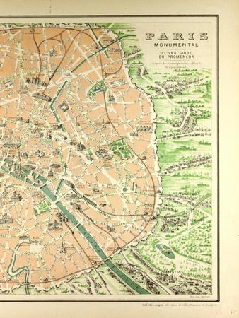 Map of the Monuments in Paris Giclee Print | Art.com