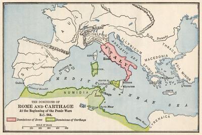 'Map of the Territories of Rome and Carthage at the Beginning of the ...