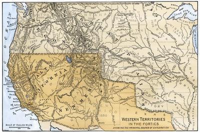 'Map of the Western Territories of North America, Showing the Borders ...