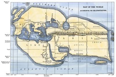 Map of the World According to Ancient Greek Geographer Eratosthenes ...