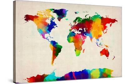 Map of the World Map Stretched Canvas Print by Michael Tompsett | Art.com