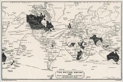 'Map of the World Showing British Empire Possessions' Art Print - JG ...