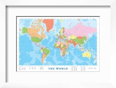 World Map Poster Framed