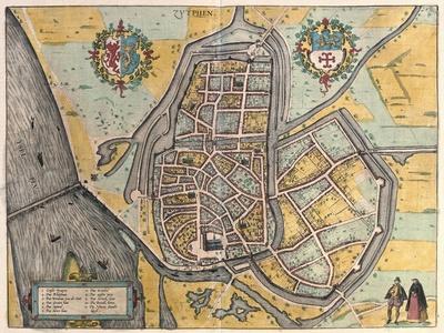 'Map of Zutphen from Civitates Orbis Terrarum' Giclee Print | Art.com