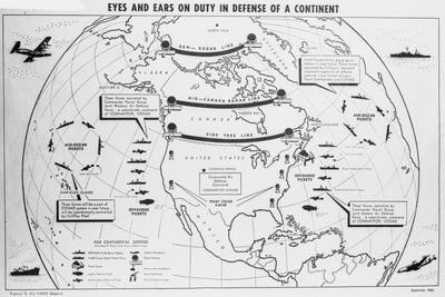 Map Showing the Positions of a Radar Line Giclee Print | Art.com
