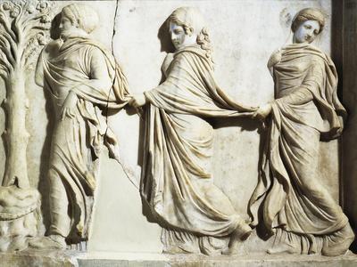 Marble Slab Portraying Three Graces Giclee Print | Art.com