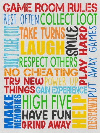'Game Room Rules' Art Print - Marcus Prime | Art.com