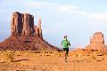 Runner. Running Man Sprinting in Monument Valley. Athlete Runner Cross ...