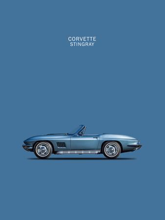 'Corvette Stingray 1967 Blue' Art Print - Mark Rogan | Art.com
