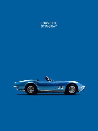 'Corvette Stingray Blue' Art Print - Mark Rogan | Art.com