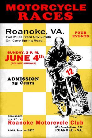 'Motorcycle Hill Climb' Art Print - Mark Rogan | Art.com