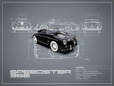 'Porsche Speedster 1959 White' Art Print - Mark Rogan | Art.com