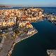 'Aerial of Venetian harbor with a view of Venetian Fortezza, Rethymno ...
