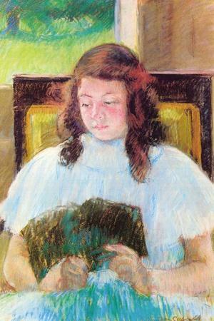 'Young Girl Reading' Art Print - Mary Cassatt | Art.com