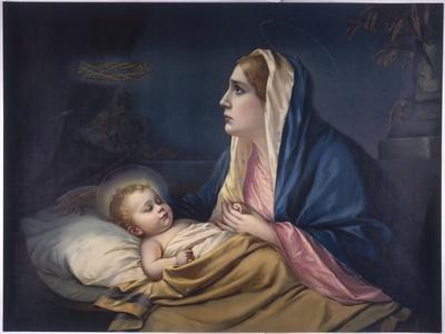 'Mary Contemplating Her Son Suddenly Has a Premonition of the Crown of ...