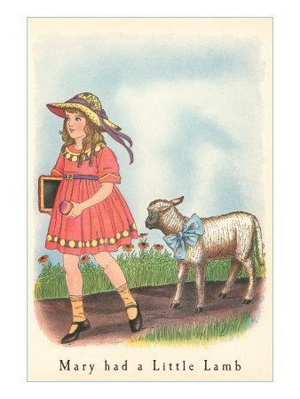 'Mary had a Little Lamb' Art Print | Art.com