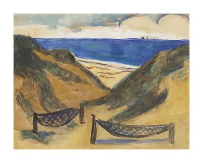 'Beach Scene' Premium Giclee Print - Max Beckmann | Art.com