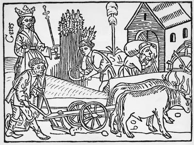 Medieval Agriculture Farm Scene Giclee Print | Art.com