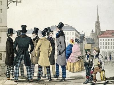 Men Meeting in the Square, Ca 1840, Germany 19th Century Giclee Print ...