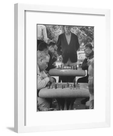'Men Playing Chess in Central Park' Photographic Print - Leonard ...