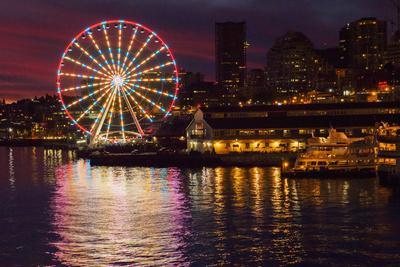'USA, Washington State, Seattle. The Seattle Great Wheel on the ...