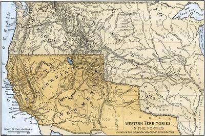 'Mexican Possessions and Western US Territories in the 1840s' Giclee ...