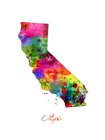 'California Map' Art Print - Michael Tompsett | Art.com