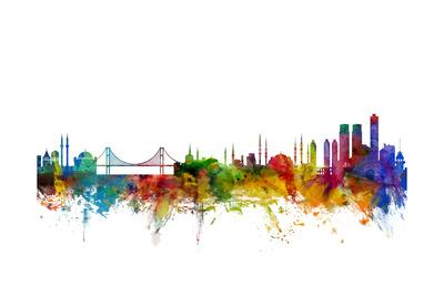 'Istanbul Turkey Skyline' Art Print - Michael Tompsett | Art.com