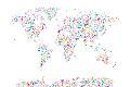 'Music Notes Map of the World' Art Print - Michael Tompsett | Art.com