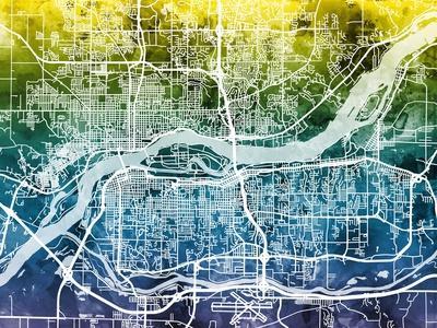 'Quad Cities Street Map' Art Print - Michael Tompsett | Art.com