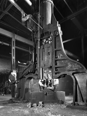 'Forge in Action at Edgar Allens Steel Foundry, Sheffield, South ...