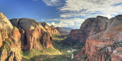 'USA, Utah, Zion National Park, Zion Canyon from Angel's Landing ...
