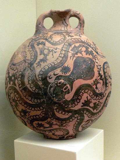 Minoan Clay Flask Decorated with Octopus Photographic Print by | Art.com